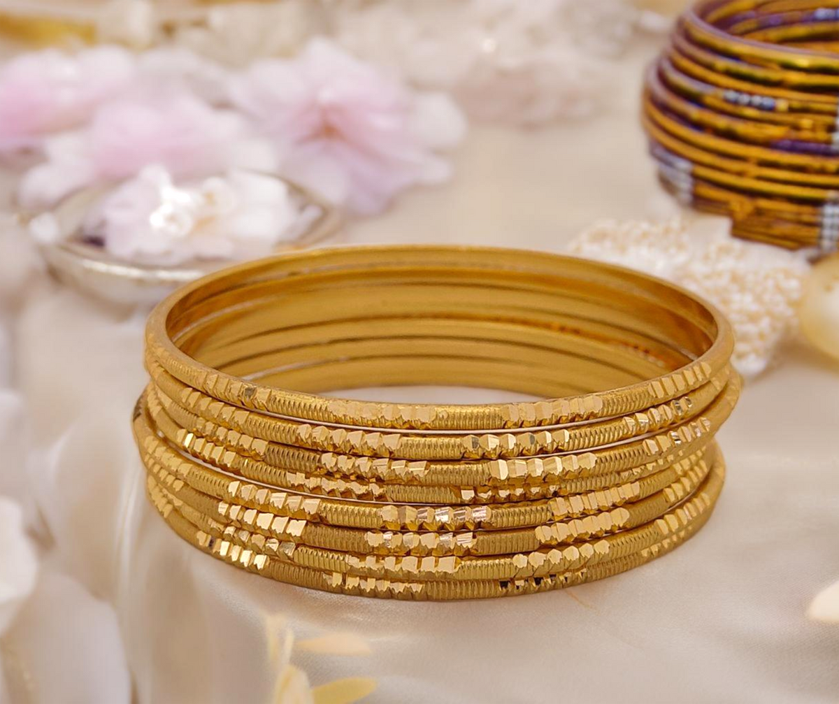 Jewels Kafe Gold Plated Bangle Set (Pack of 8)