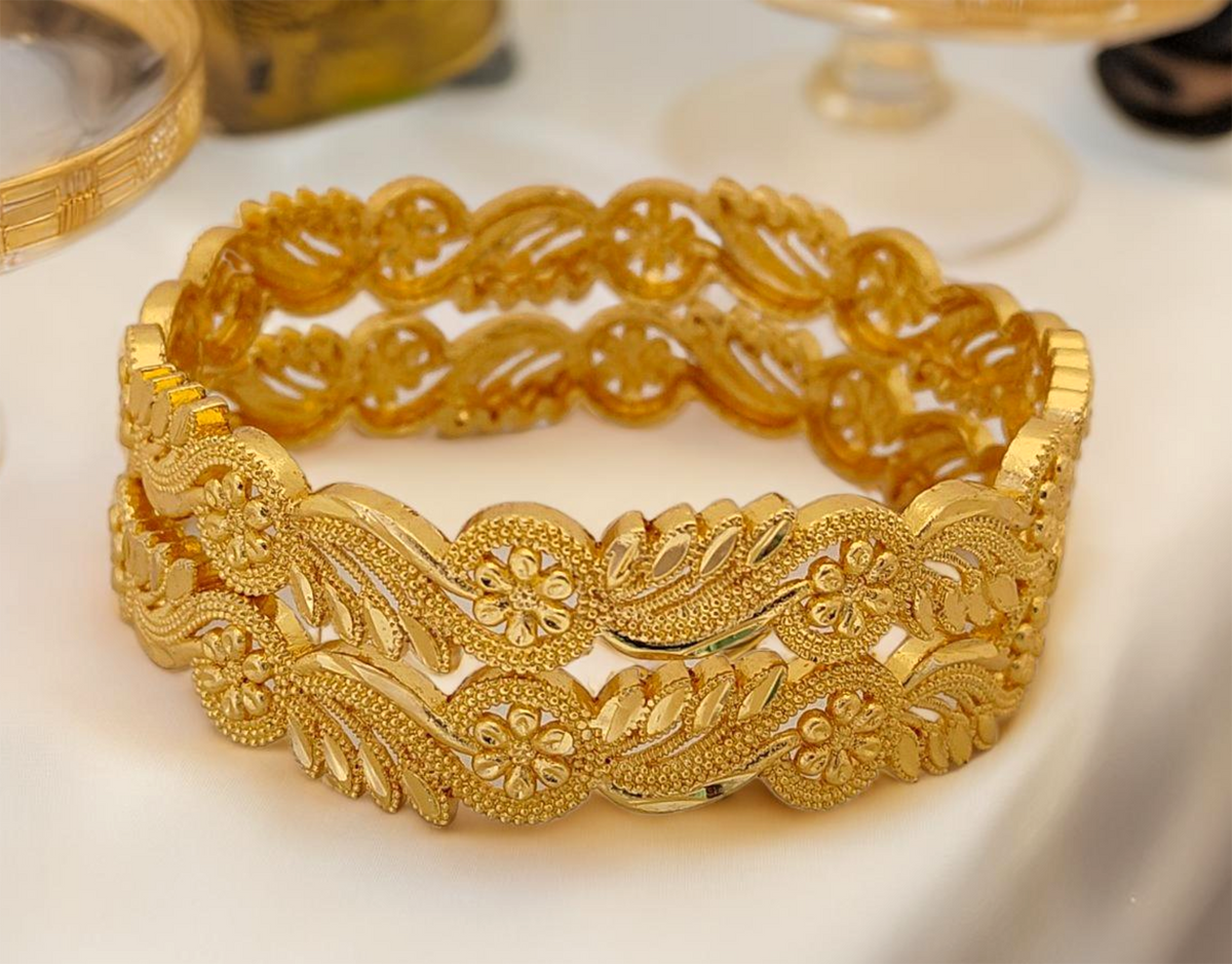 Jewels Kafe One Gram Gold Plated Bangle Set