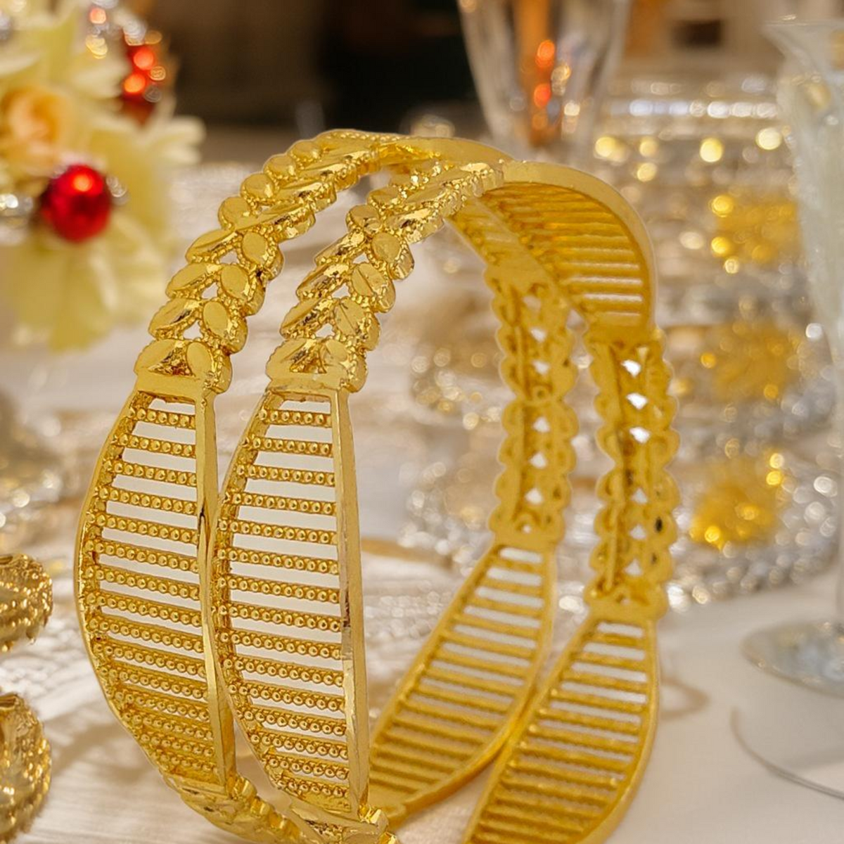 Jewels Kafe One Gram Gold Plated Bangle Set
