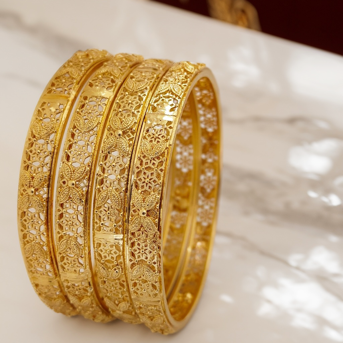 Jewels Kafe Gold Plated Bangle Set (Pack of 4)