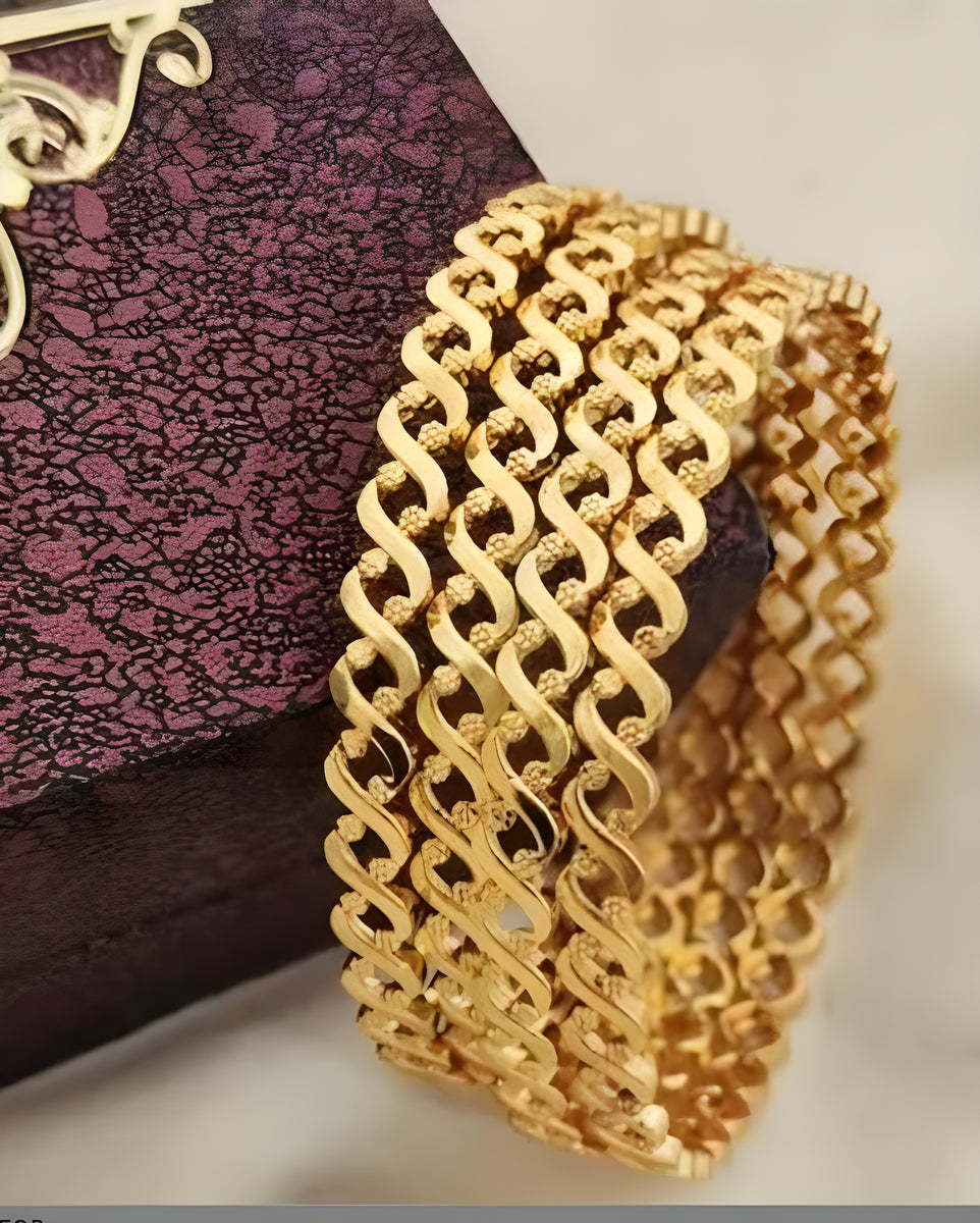 Jewels Kafe Gold Plated Bangle Set (Pack of 4)