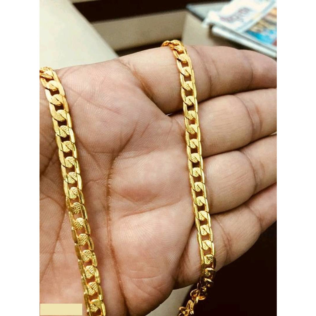 Trendy Designer Gold Plated Men's Chain - Jewels Kafe