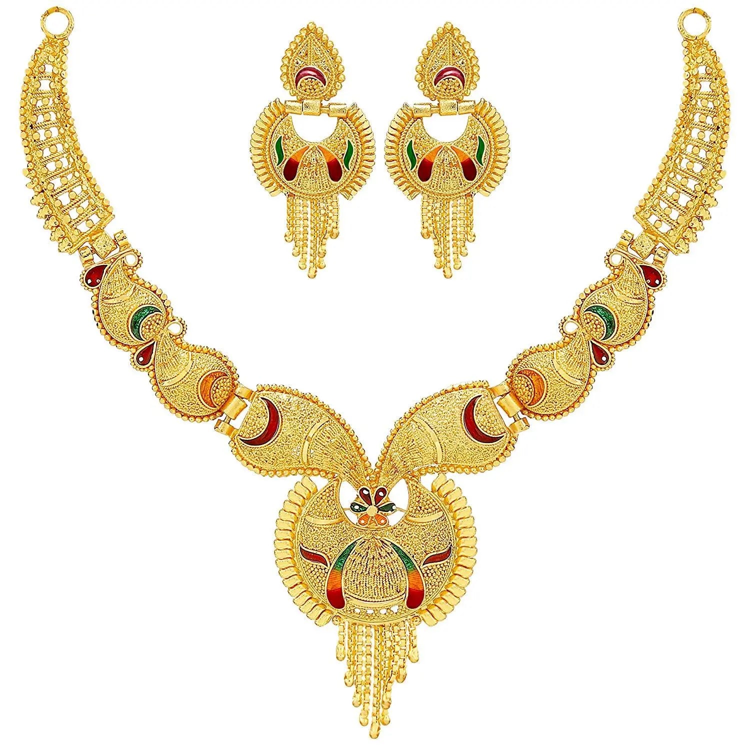 Jewels Kafe One Gram Gold Plated Necklace Set - Jewels Kafe